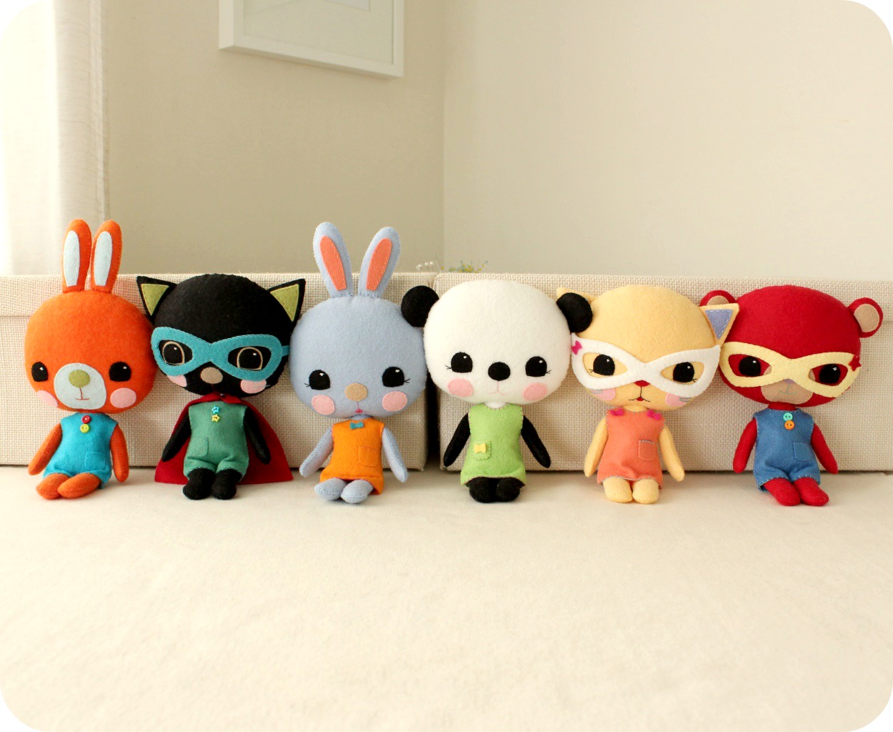 Plush Toy Pdf Pattern - Bunny, Kitty And Bear on Luulla