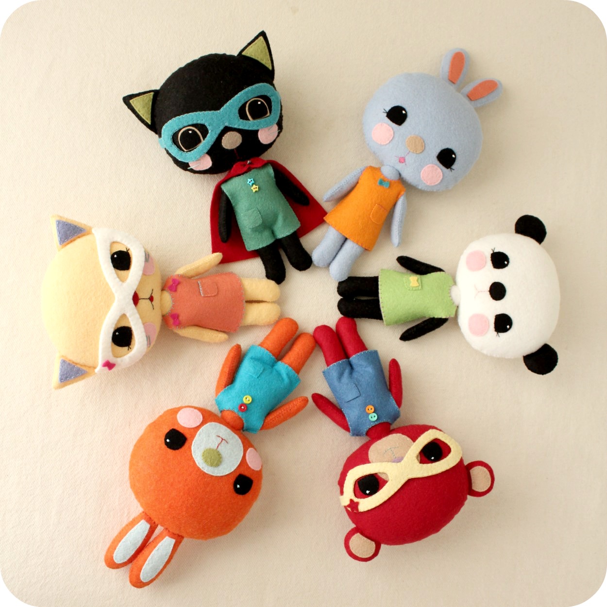 Plush Toy Pdf Pattern - Bunny, Kitty And Bear on Luulla